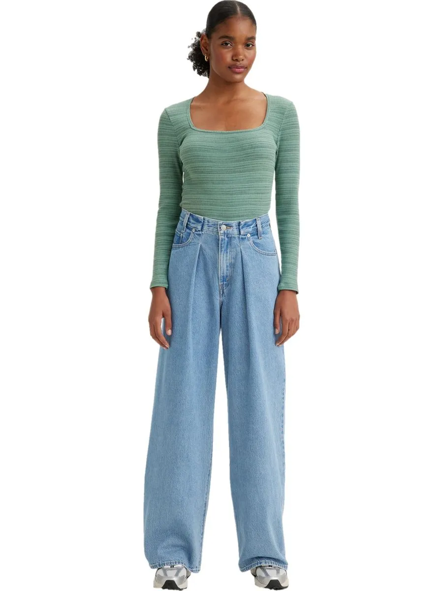 Levi's wide leg pleated jeans store